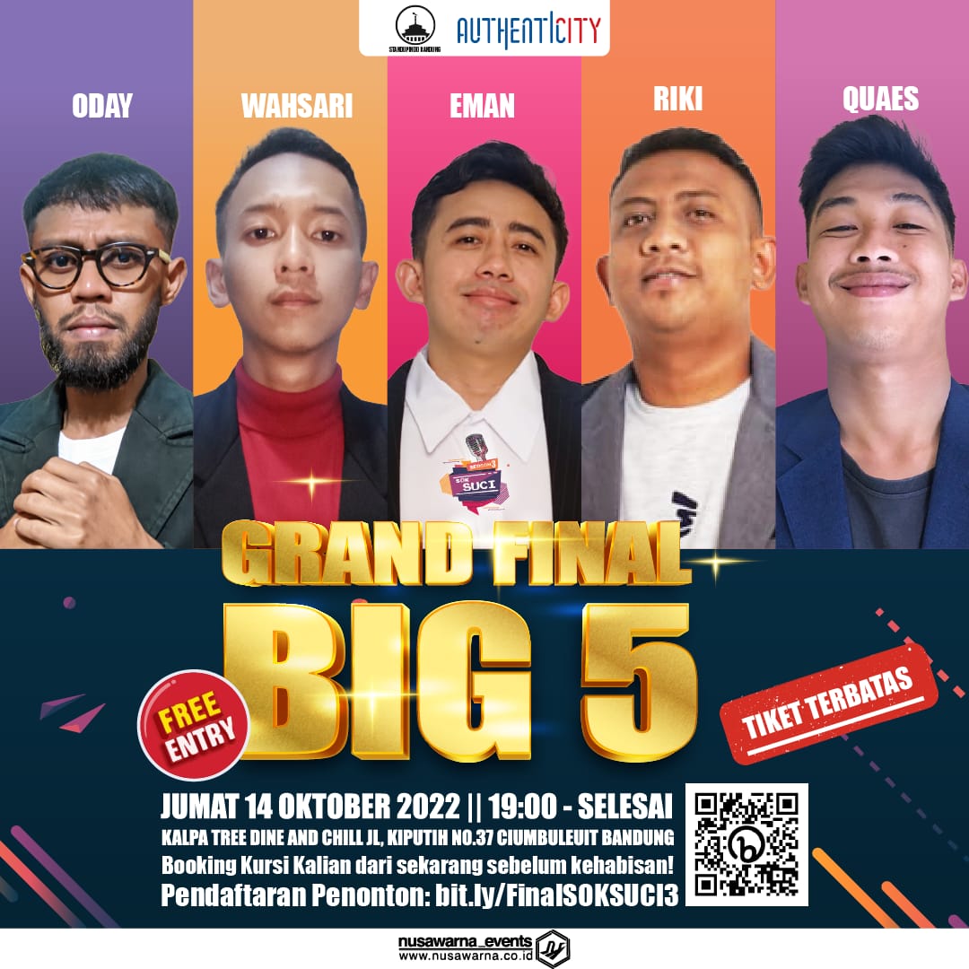 Event Bandung: Grand Final BIG 5 Sok Suci Season 3 - infobdg.com
