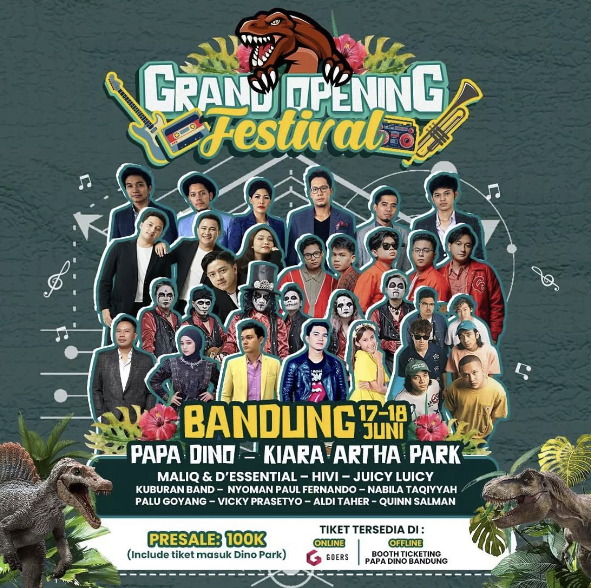 Event Musik Bandung: Papa Dino Grand Opening Festival - infobdg.com